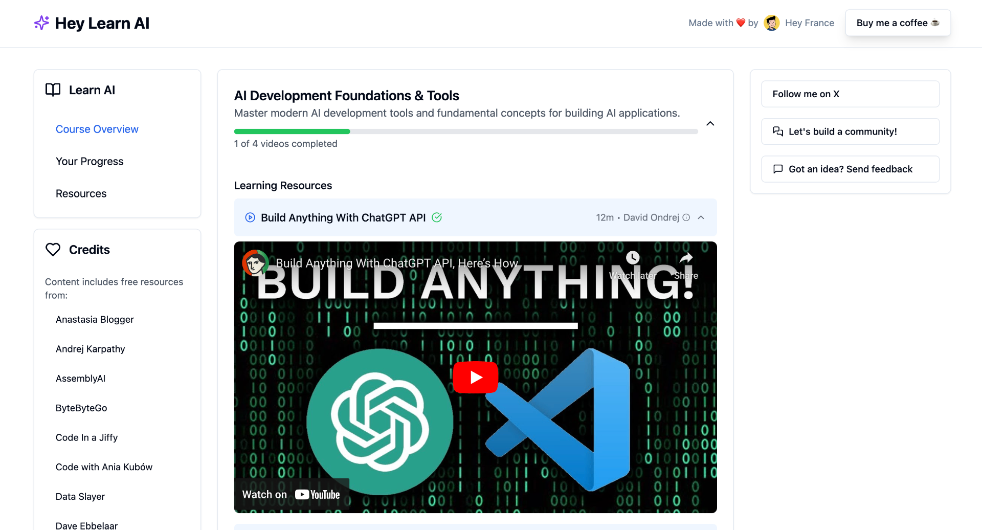 Hey Learn AI - Learning Path for Modern AI